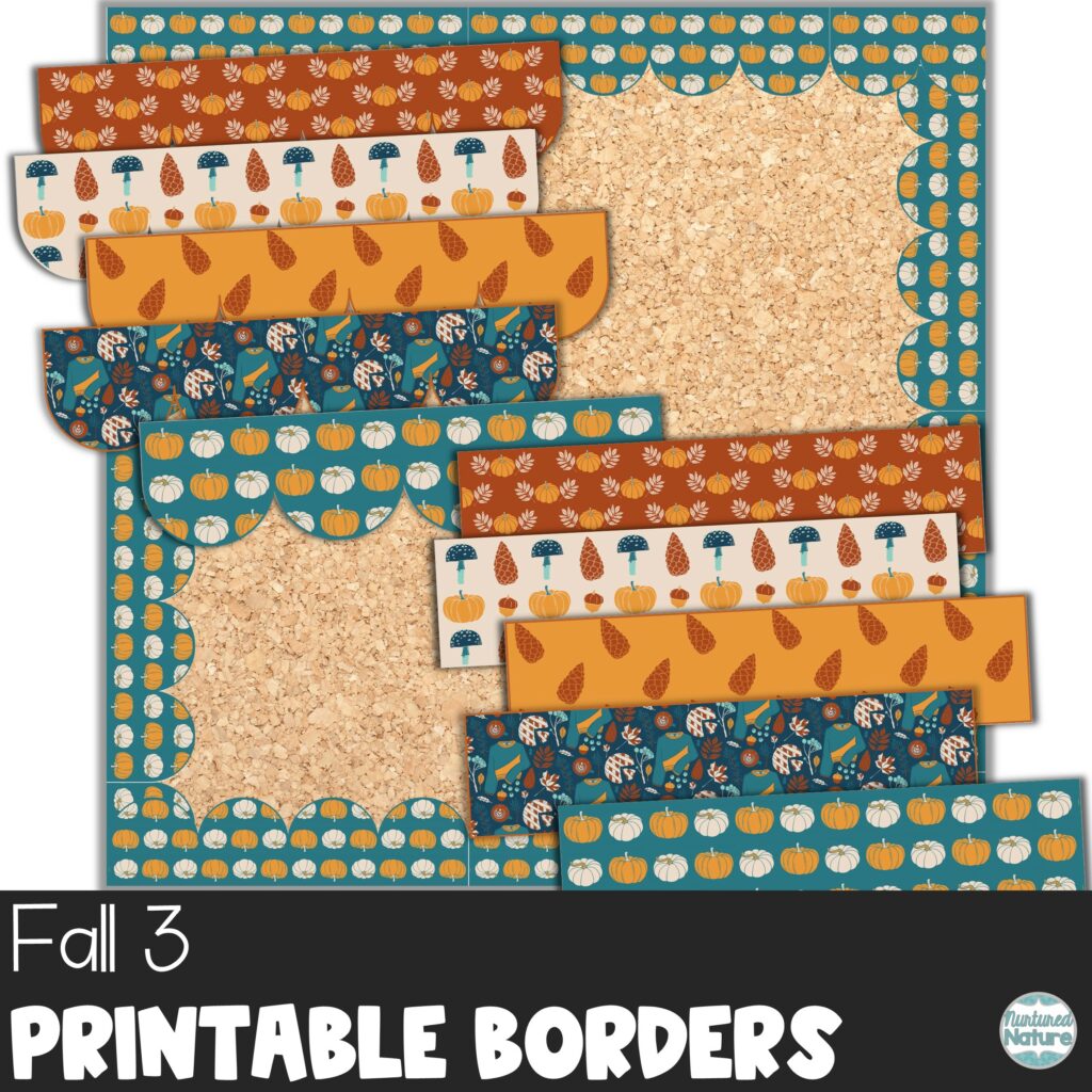 Fall Bulletin Board Borders Printable for November - Thanksgiving ...