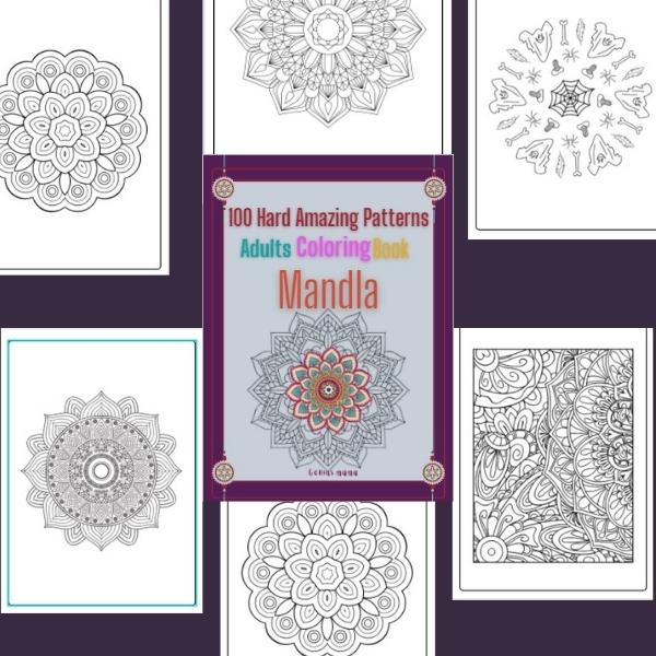 100 hard amazing patterns adult coloring book | Made By Teachers