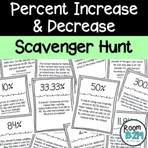 Percent Increase and Decrease Scavenger Hunt TEKS 7.4D | Made By Teachers