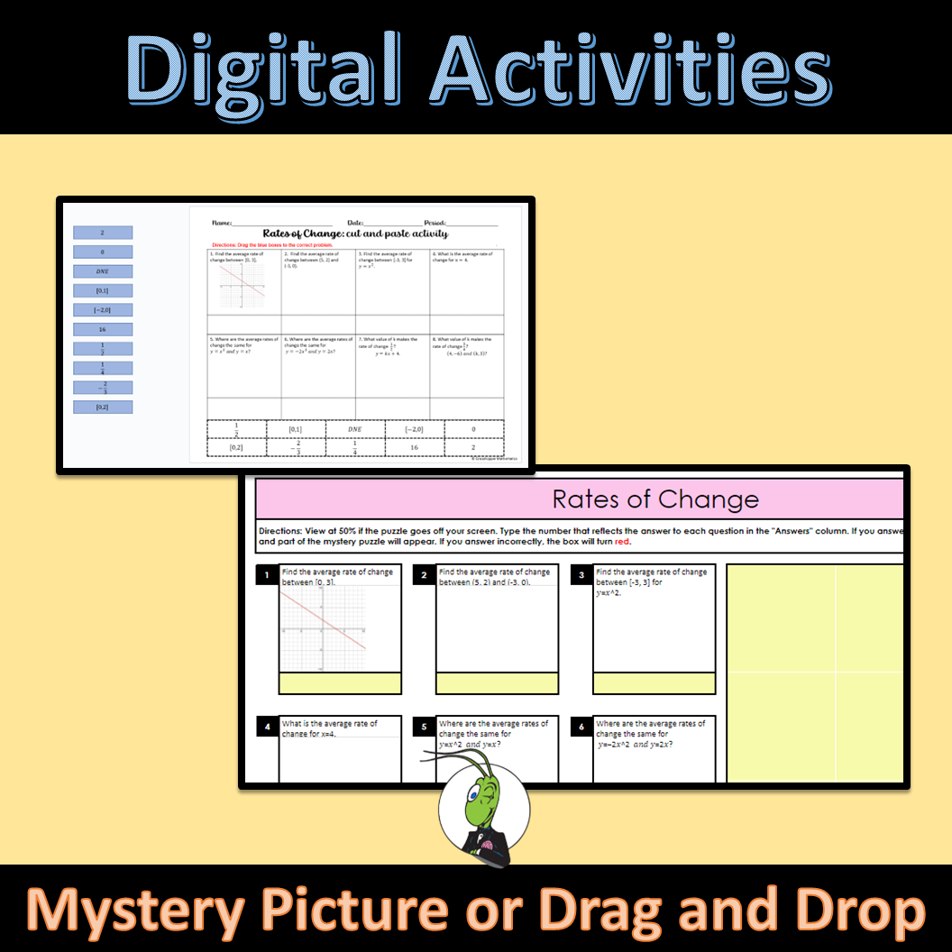Rates of Change Cut and Paste | Google | AP® Precalculus 1.2 and 1.3 ...