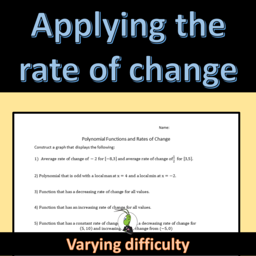Polynomial Functions and Rate of Change AP® Precalculus 1.4 Worksheet ...