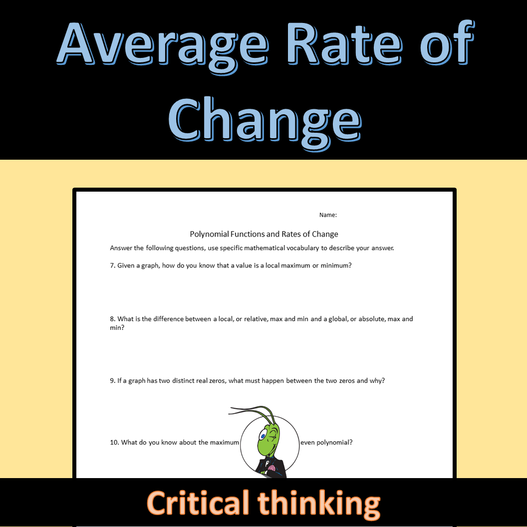 Polynomial Functions and Rate of Change AP® Precalculus 1.4 Worksheet ...