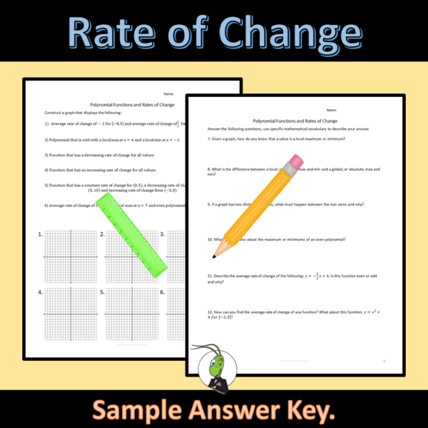 Polynomial Functions and Rate of Change AP® Precalculus 1.4 Worksheet ...