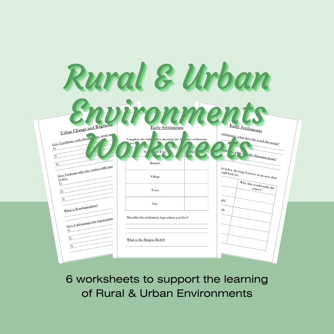 Geography Rural and Urban Environments Worksheets | Made By Teachers