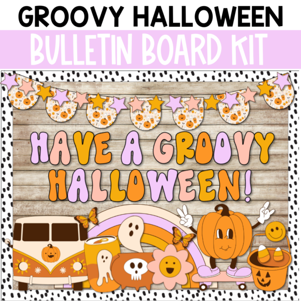 Groovy Halloween Bulletin Board Kit / Retro Halloween Decor | Made By ...
