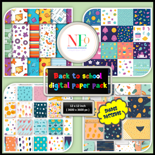Cute School Shapes Patterns,Seamless Back to School patterns | Made By ...