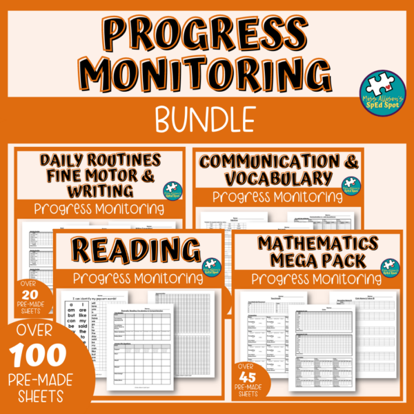 IEP Goal Progress Monitoring Sheet BUNDLE for Preschool, Elementary ...