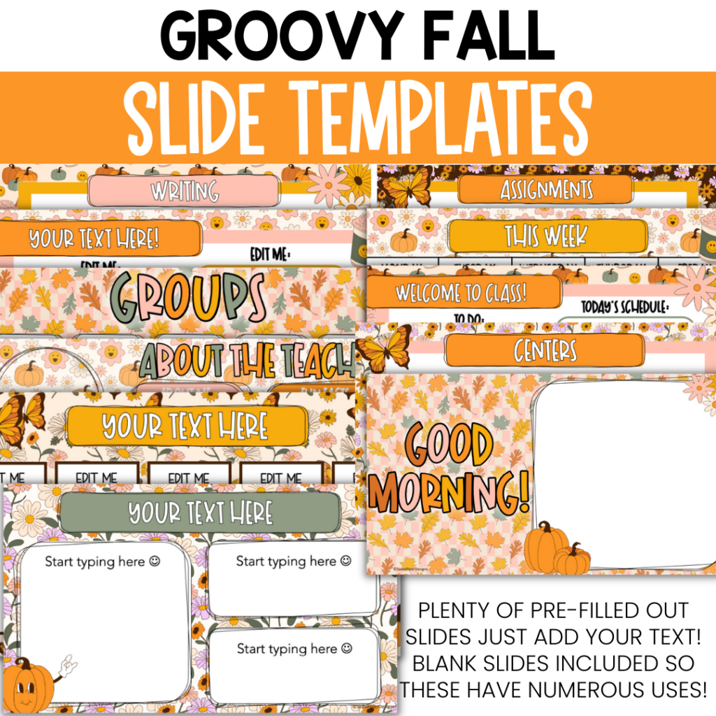 Groovy Fall Bulletin Board Decor Bundle / Retro Fall Decor Bundle ...