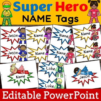 SuperHero Name tags/Labels, Super hero kids tags, Folder Name Tag ...