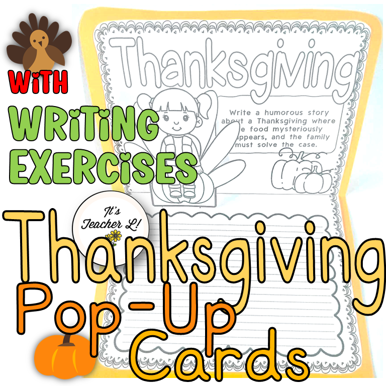 Thanksgiving Pop-Up Cards with Writing Exercises | Thanksgiving Project ...