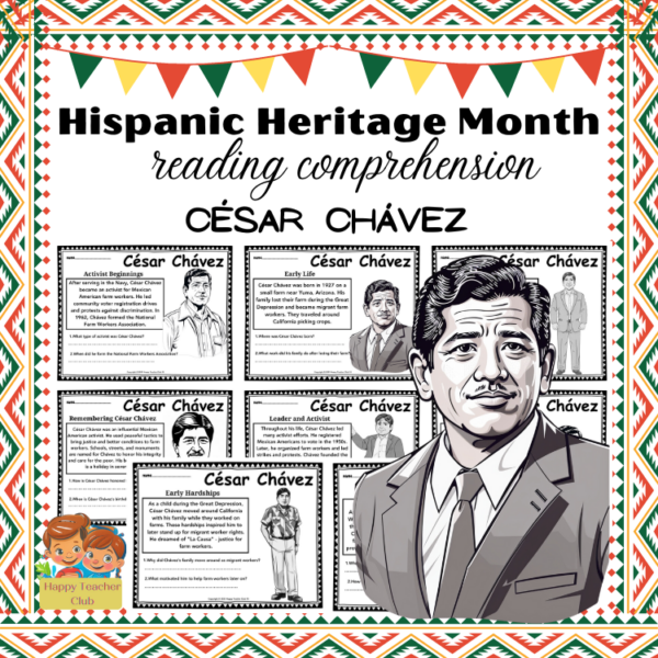 Hispanic Heritage Month César Chávez reading comprehension | Made By ...