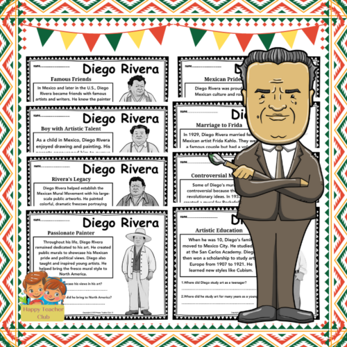 Hispanic Heritage Month Diego Rivera reading comprehension | Made By ...