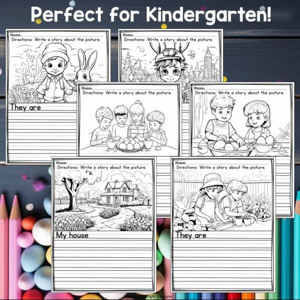 Easter Writing Prompts, Easter Picture Writing Prompts with Sentence ...