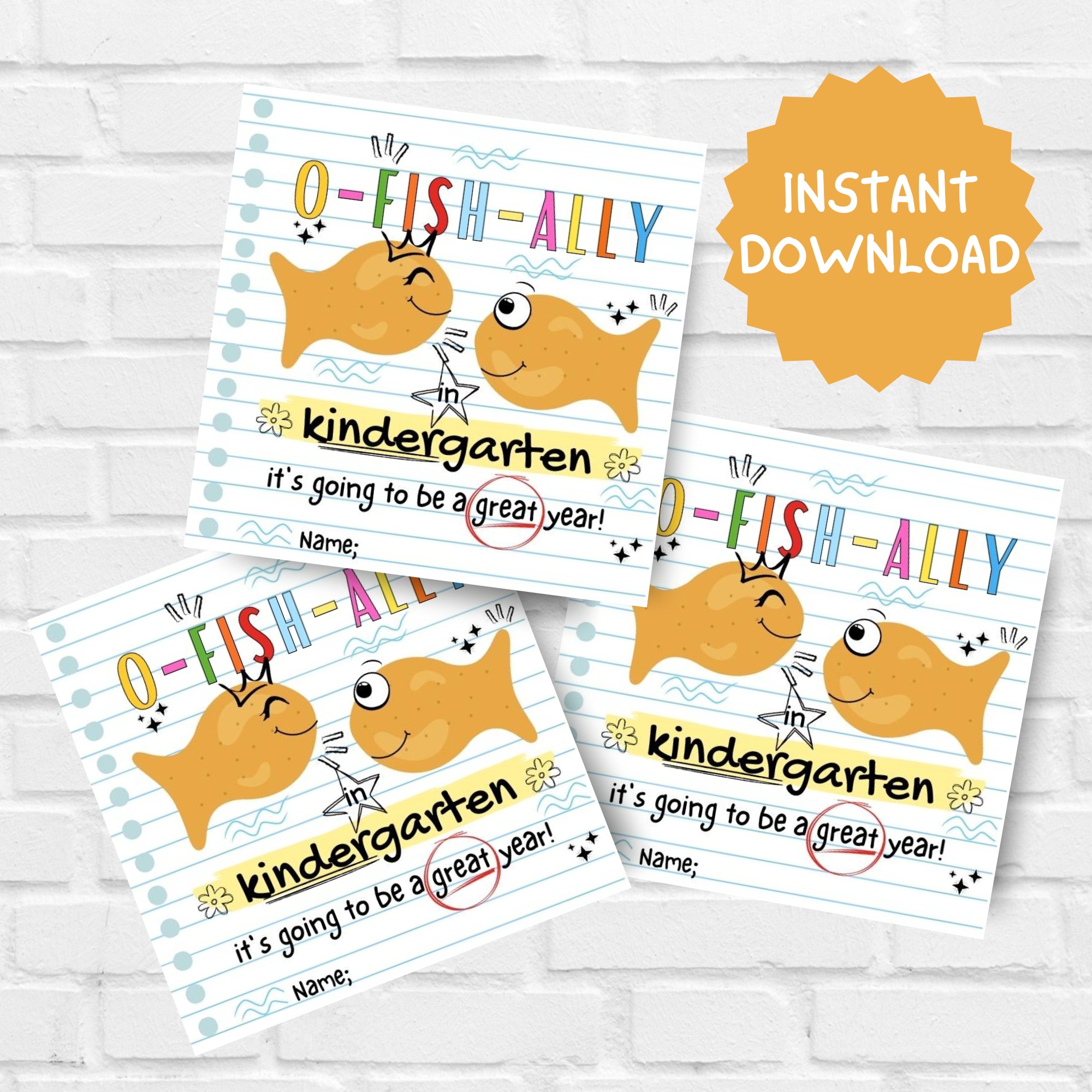 O-Fish-Ally in Kindergarten Back to School Goldfish Crackers Gift Tag ...