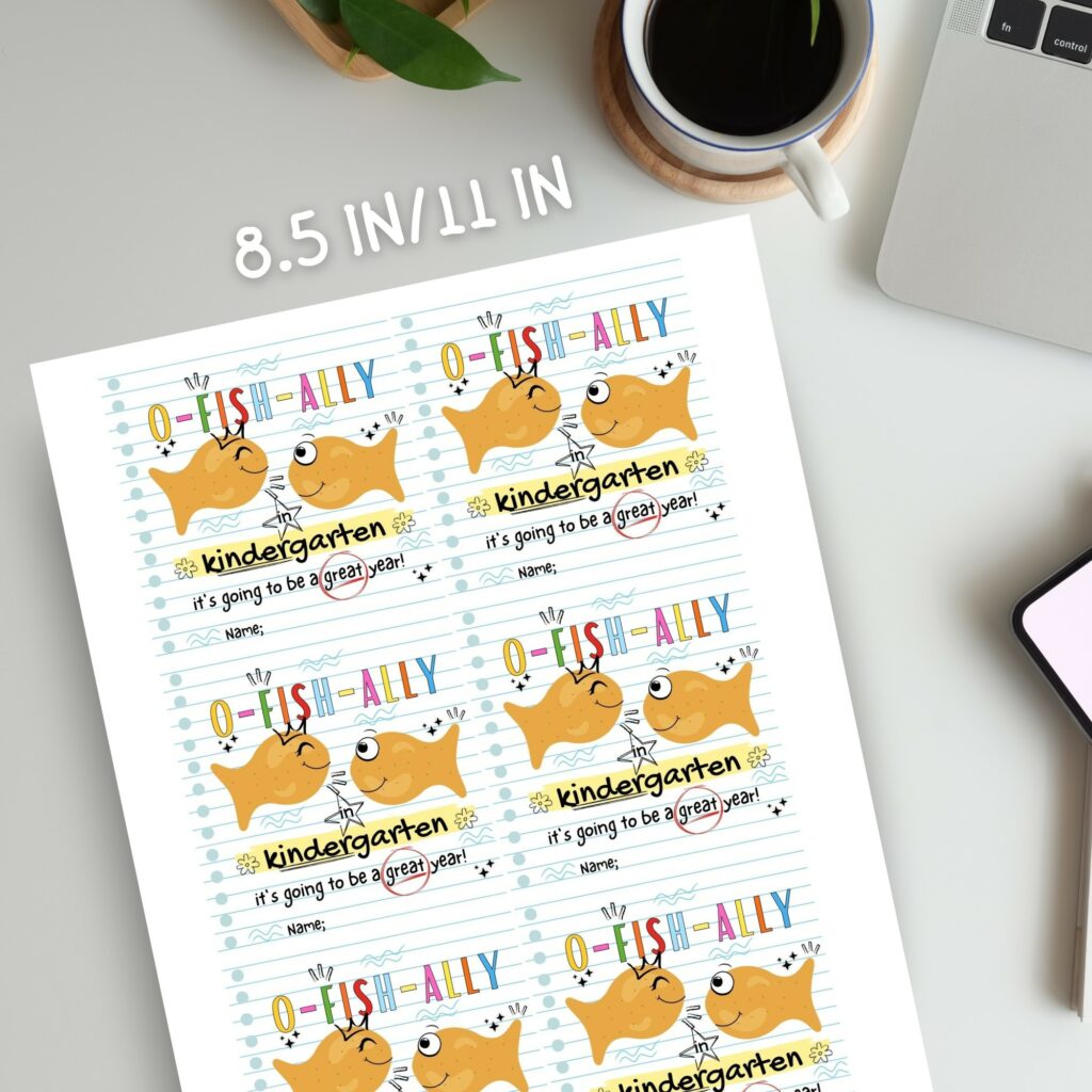 O-Fish-Ally in Kindergarten Back to School Goldfish Crackers Gift Tag ...