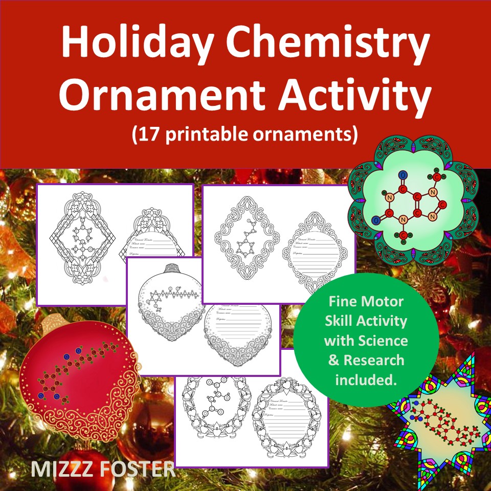 Holiday Chemistry Ornaments (17 unique sheets) | Made By Teachers