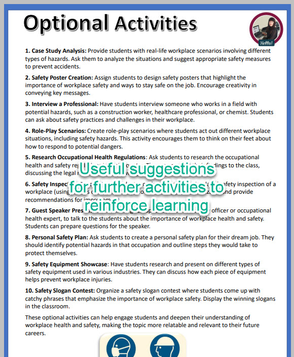 Health and Safety in the Workplace Reading Passage and Comprehension ...