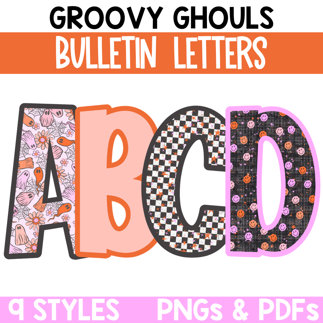Groovy Ghouls Halloween Bulletin Board Letters / Clipart / Lettering ...