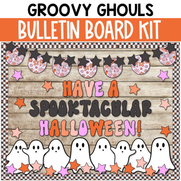 Groovy Ghouls Halloween Bulletin Board Kit / Retro Halloween Decor ...