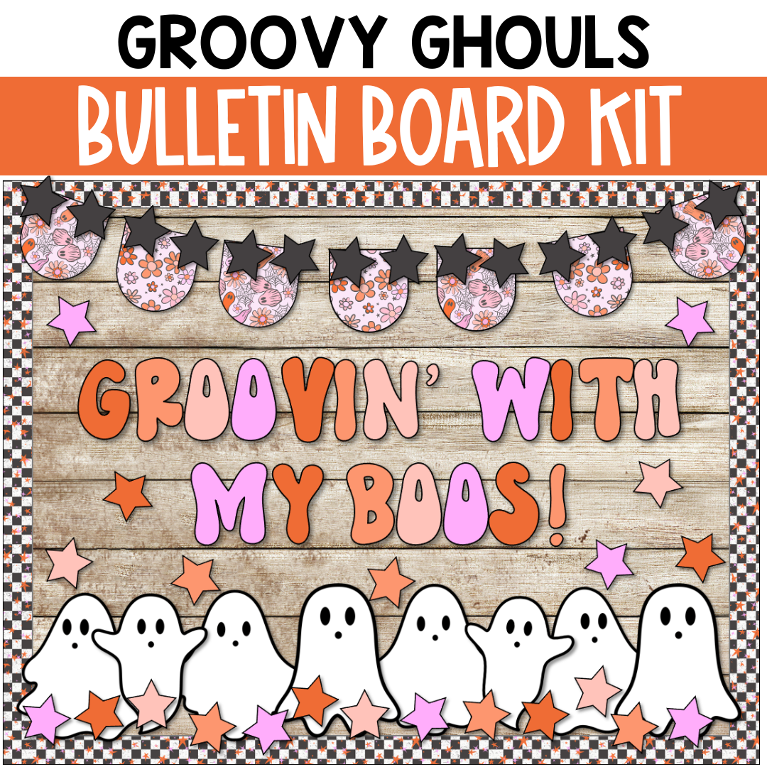 Groovy Ghouls Halloween Bulletin Board Kit / Retro Halloween Decor ...