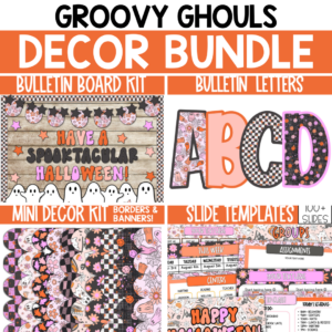 Groovy Ghouls Halloween Bulletin Board Decor Bundle / Retro Halloween ...