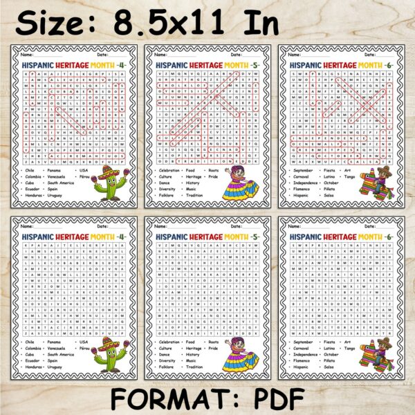 Hispanic Heritage Month Word Search Puzzles Games Latino Leaders ...