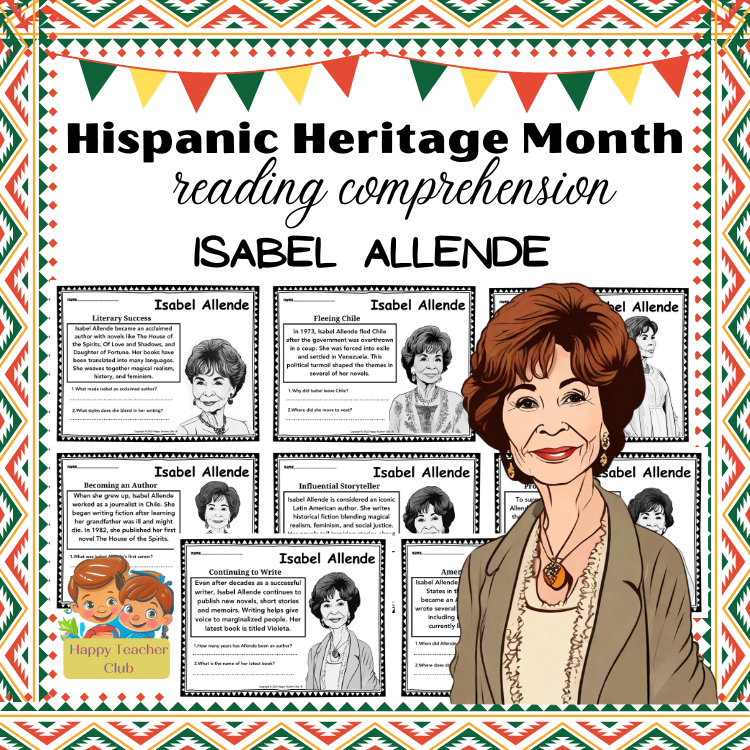 Hispanic Heritage Month Isabel Allende reading comprehension | Made By ...