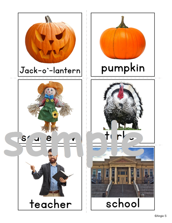 Fall Flashcards for Speech Therapy and ESL | Vocabulary Picture Cards ...