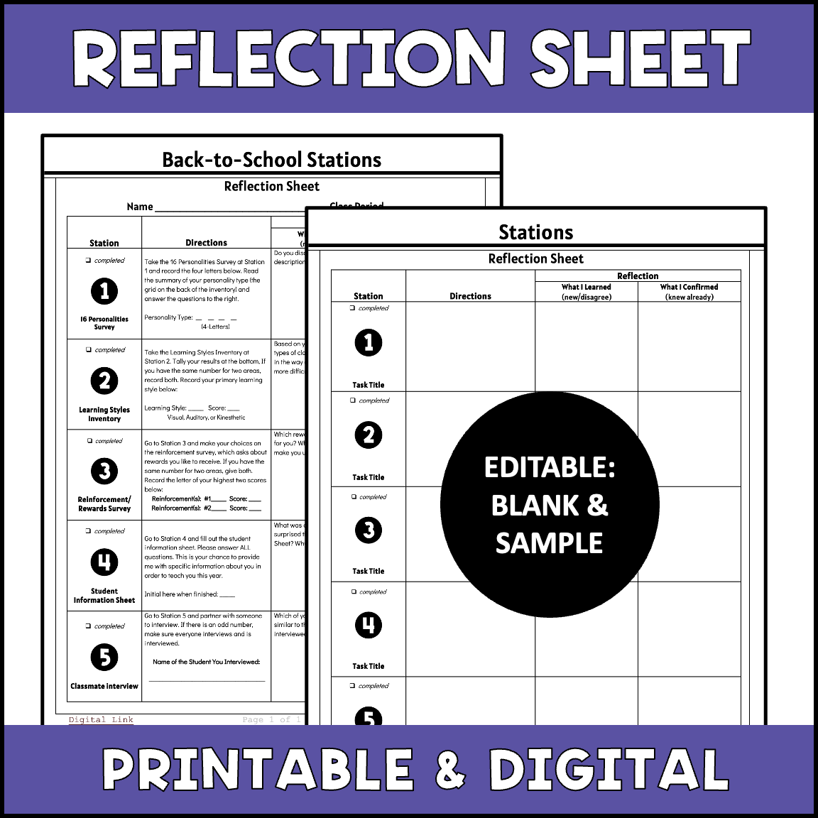 Learning Stations - Station Activities - Middle & High School -Print ...