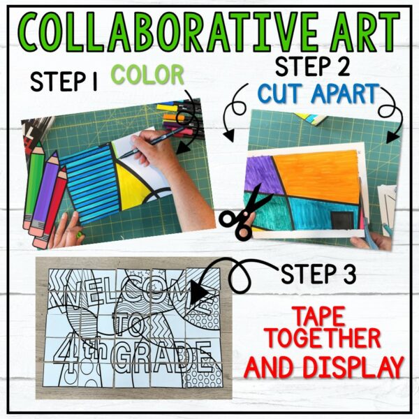 4th Grade Back to School Collaborative Poster | Pop Art Mural Project ...