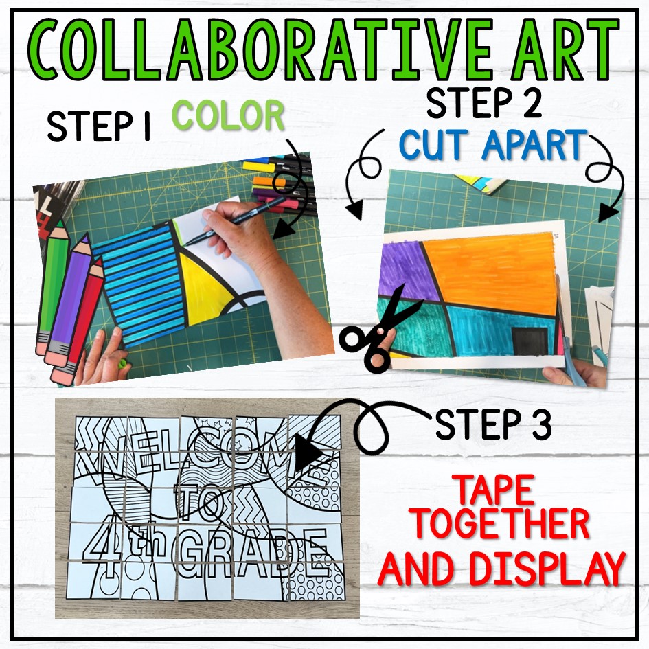 4th Grade Back to School Collaborative Poster | Pop Art Mural Project ...