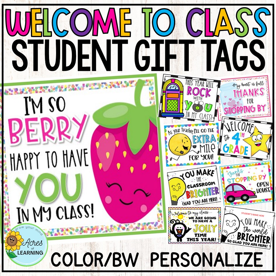 Open House Notes for Students | Welcome Back to School Candy Grams ...