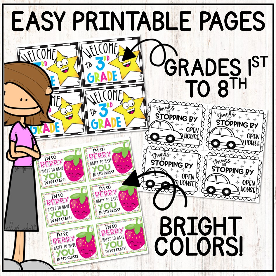 Open House Notes for Students | Welcome Back to School Candy Grams ...