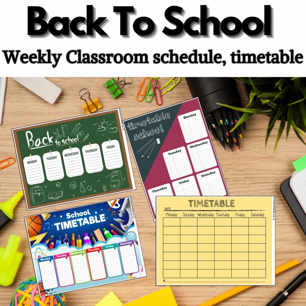 Weekly Classroom Schedule, Timetable Back To School Planner ...