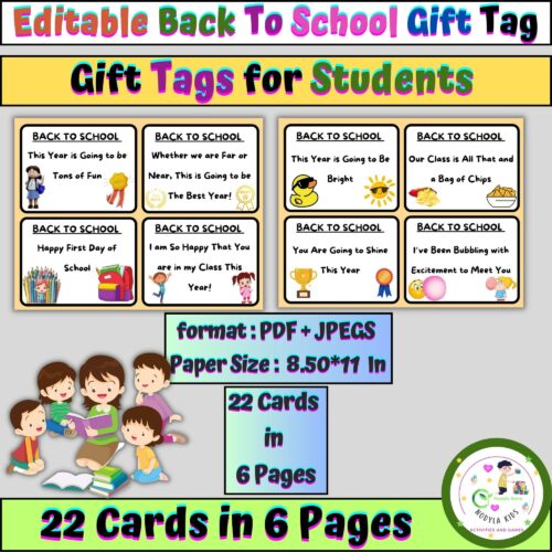 Editable Back To School Gift Tag | Gift Tags for Students | Made By ...
