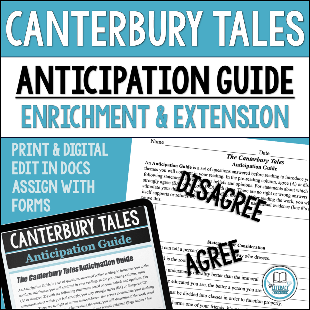 Canterbury Tales Anticipation Guide - Pre-Reading Discussion & Post ...