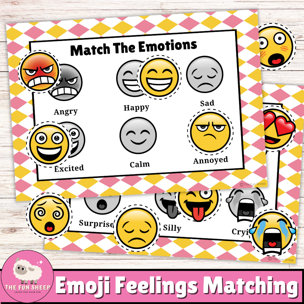 Emoji Feelings Matching Activity | Identifying Feelings Activity | Made ...