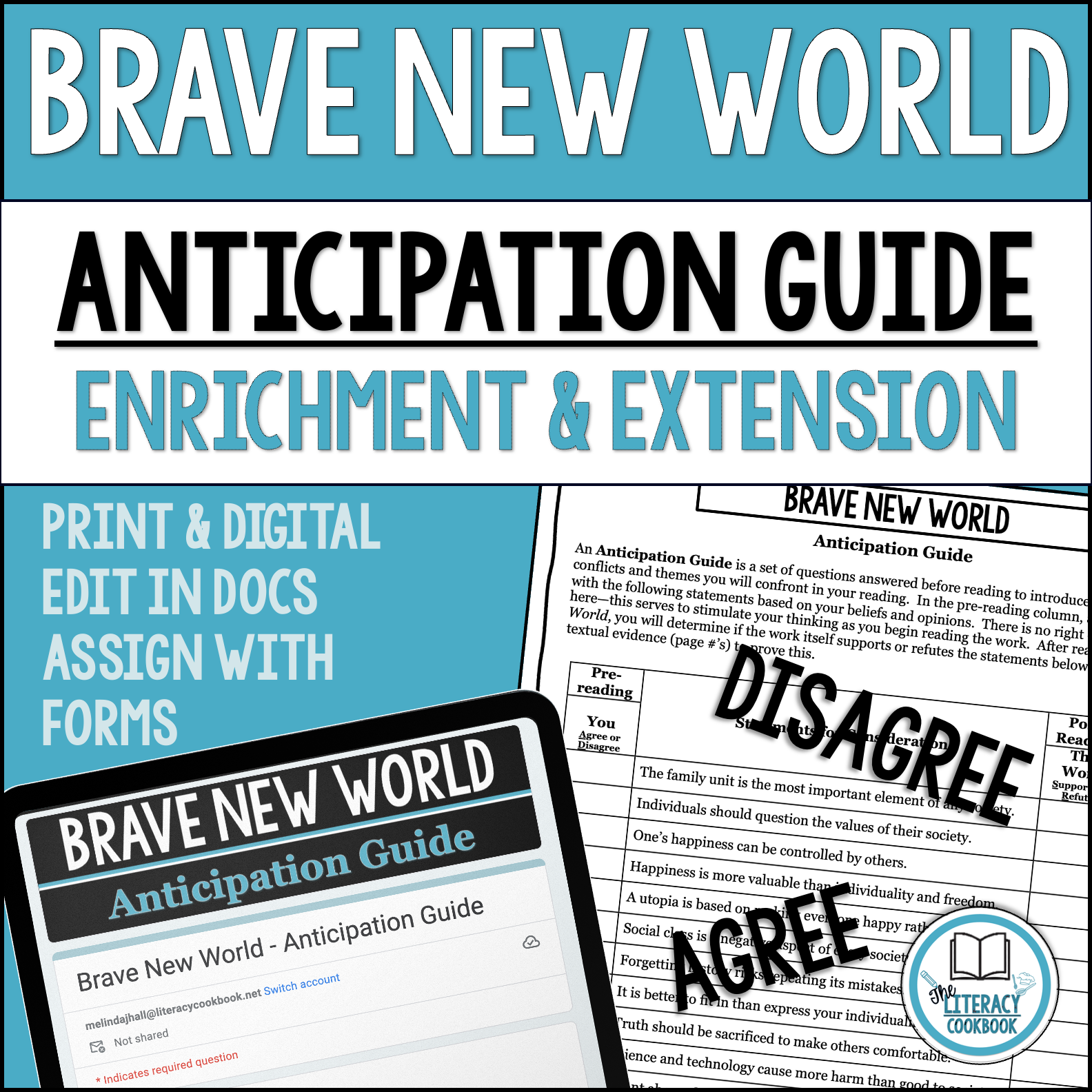 Brave New World Anticipation Guide - Pre-Reading Discussion & Theme ...