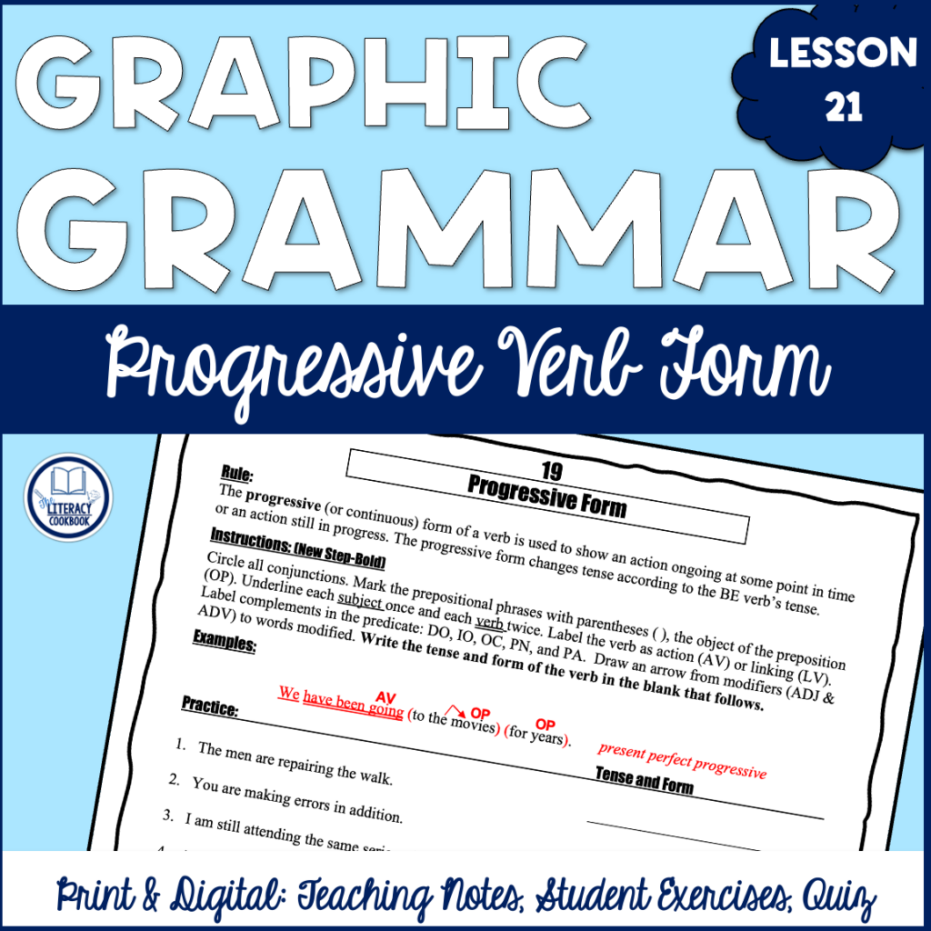 Progressive or Continuous Verbs - English Grammar Lesson 21 - Print ...