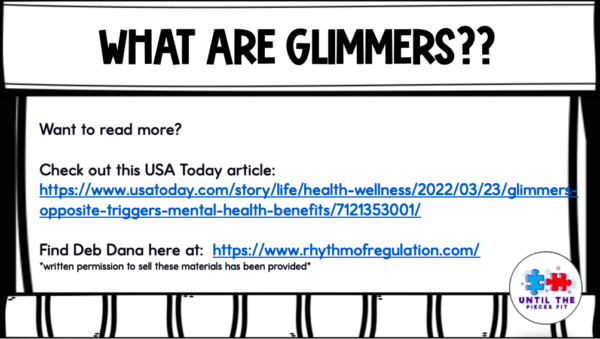Glimmers Bulletin Board, Activities & powerpoint to Help kids find ...