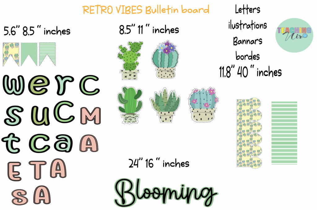 Greenery Back to School Bulletin Board Kit|Cactus Succulent Classroom ...