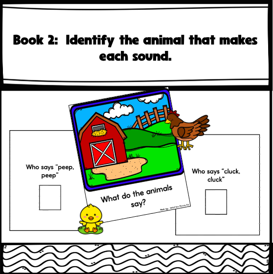 Farm Animals Adapted Books (Interactive identify sounds, I see ...