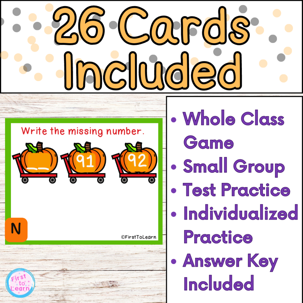 Number Patterns Task Cards/Scoot First Grade Halloween | Made By Teachers