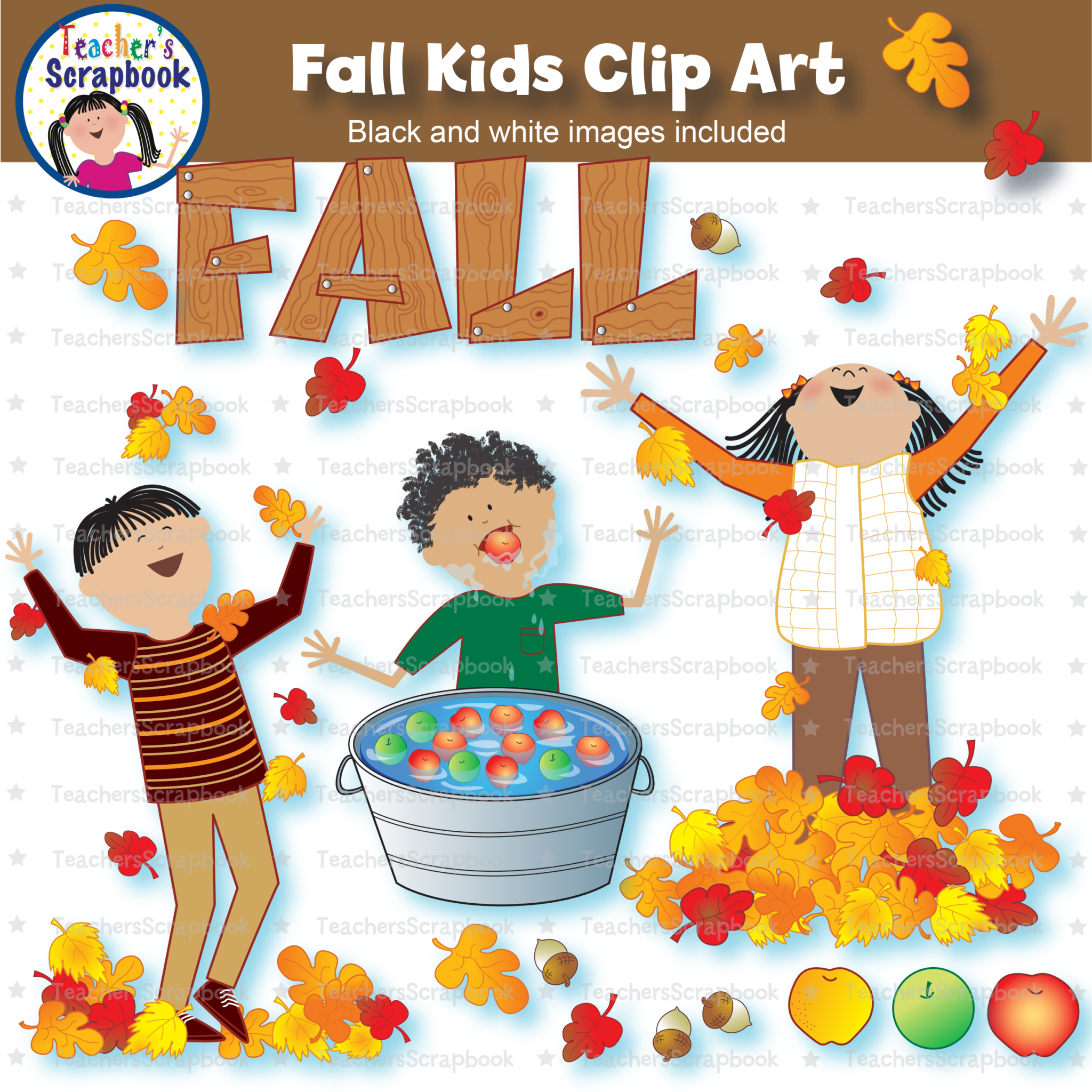 Fall Kids Clip Art - Made By Teachers