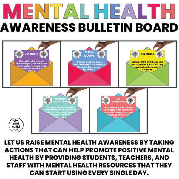 Mental Health Awareness Interactive Bulletin Board | Positive Tasks ...