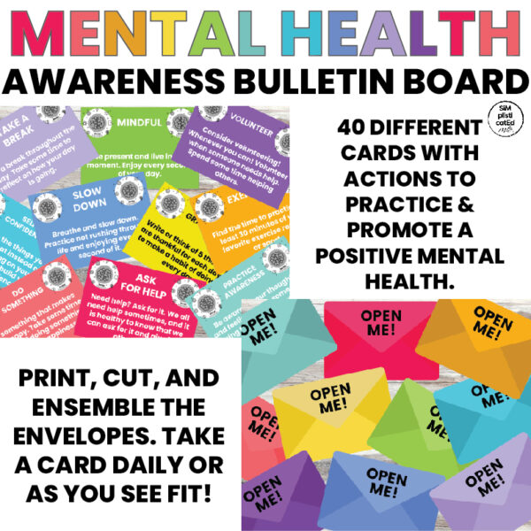 Mental Health Awareness Interactive Bulletin Board | Positive Tasks ...