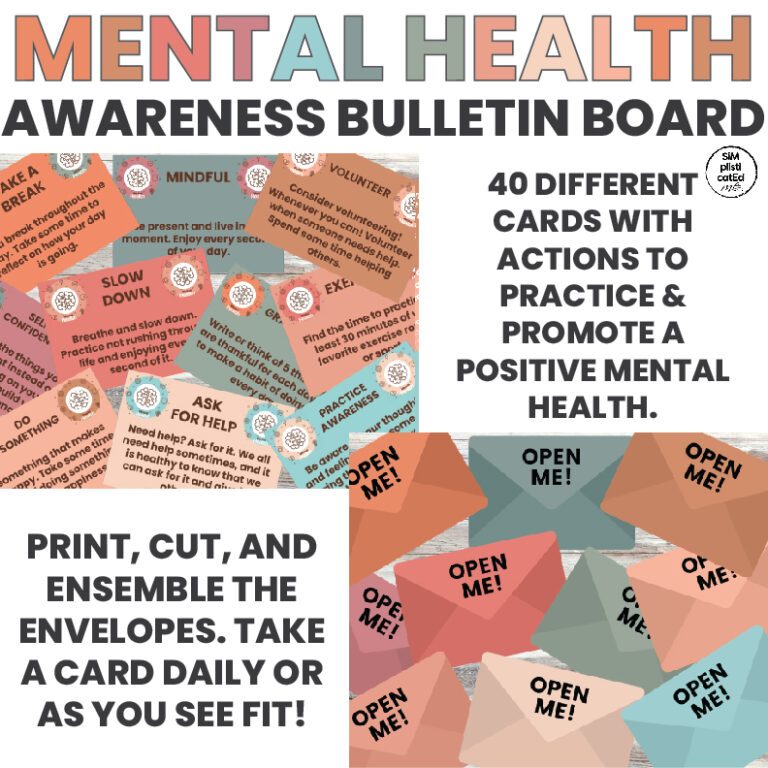 Mental Health Awareness Interactive Bulletin Board | Positive Tasks ...