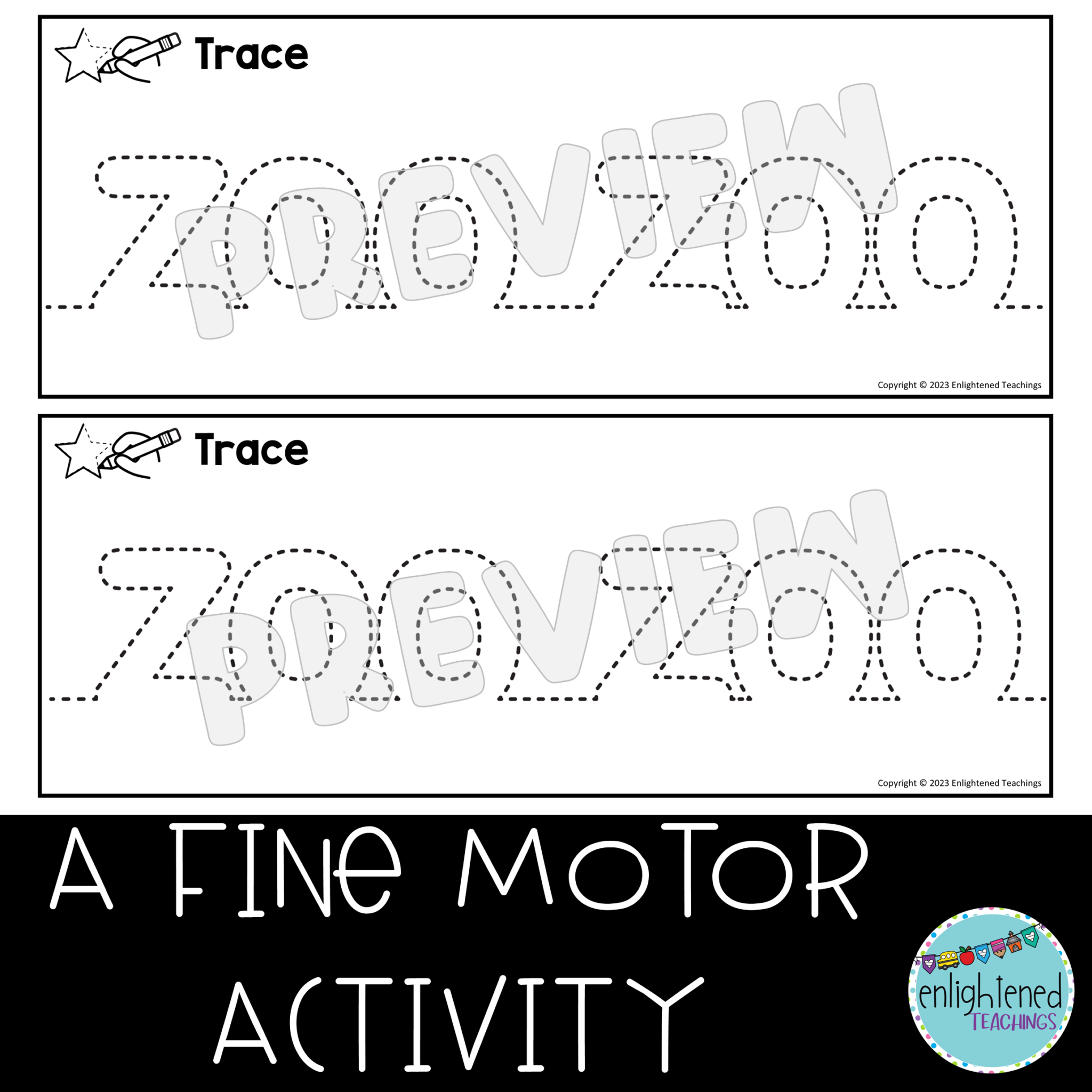 Zoo Tracing Strips Fine Motor Activity Zoo Pre-writing Activities ...