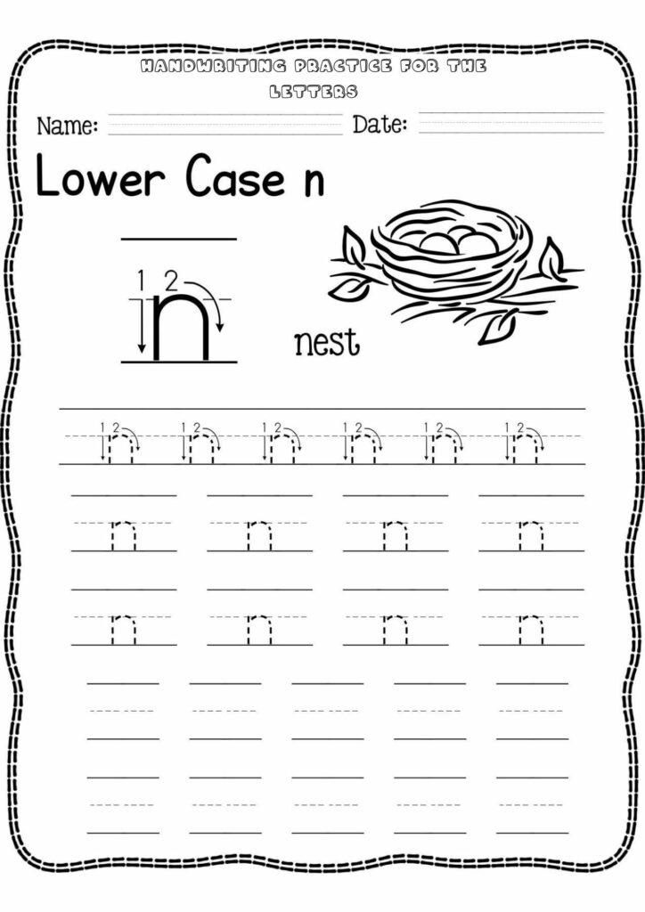 Alphabet Tracing Cards: Handwriting Practice for Letter N - Made By ...