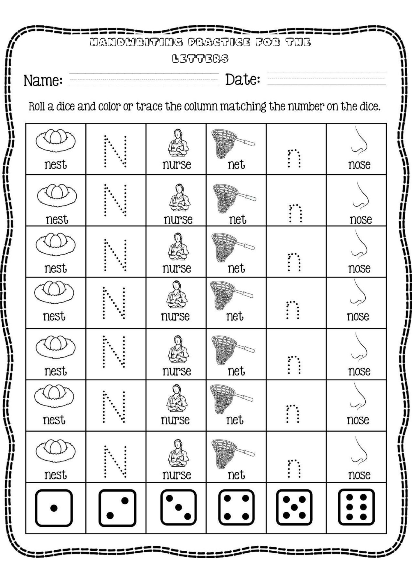 Alphabet Tracing Cards: Handwriting Practice for Letter N | Made By ...